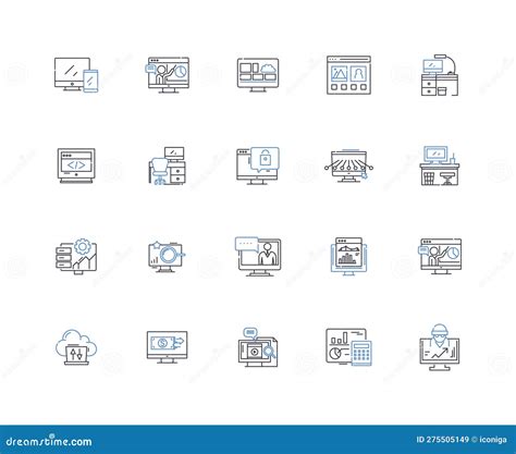 Cloud Data Line Icons Collection Storage Backup Security Accessibility Scalability