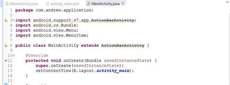 Android Eclipse Ide Yellow Warning Icon On Main Activity Stack Overflow