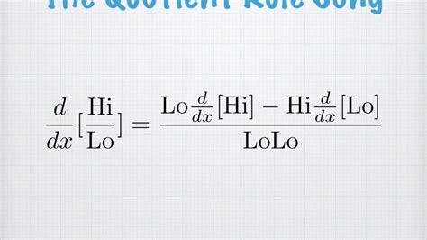 Quotient Rule Song Youtube