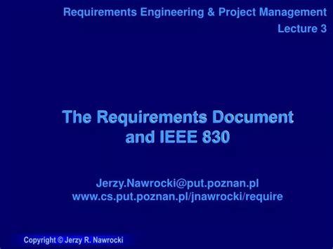 Ppt The Requirements Document And Ieee 830 Powerpoint Presentation Free Download Id 5597501