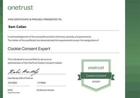 sam callan on linkedin delighted to have passed my onetrust cookies