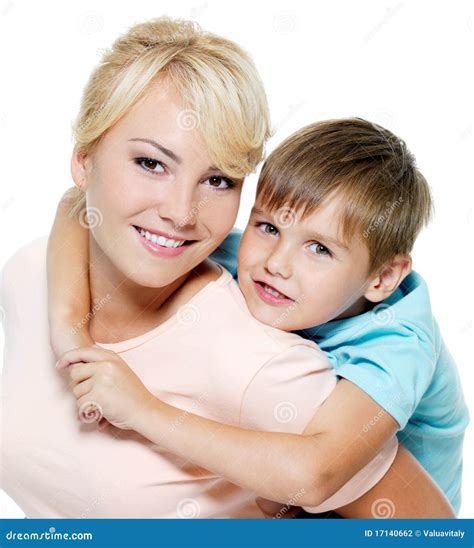 Happy Mother And Son Of Six Years Stock Photo Image Of Portrait