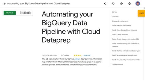 Automating Your Bigquery Data Pipeline With Cloud Dataprep Gsp826 Youtube