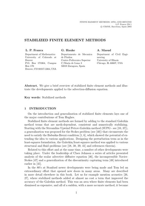 PDF Combining Stabilized Finite Element Methods