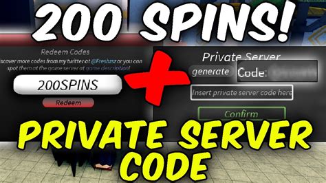 New 200 Spin Code Free Private Server Code In Project Mugetsu Youtube