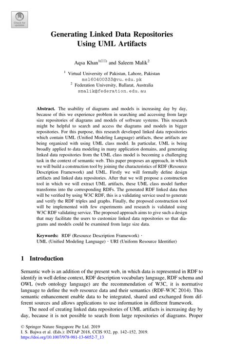 Pdf Generating Linked Data Repositories Using Uml Artifacts First