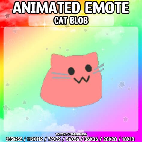 Rainbow Cat Blob Animated Emote Pack Twitch Youtube Discord Tiktok