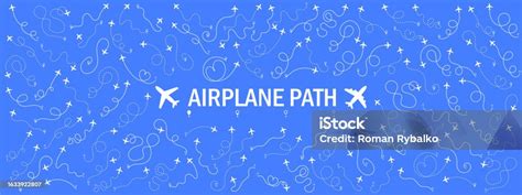 비행기 또는 비행기 노선 경로 큰 세트 시작 지점과 점선 추적에서 여행 개념입니다 항공기 추적 비행 비행기 경로 여행 지도 핀 위치 벡터 그림입니다 개념에 대한 스톡 벡터