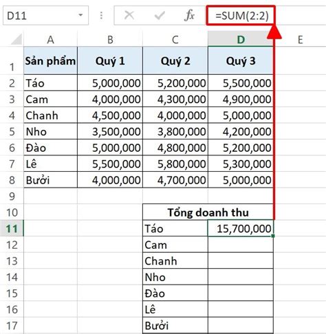 Cách Dùng Hàm Sum Trong Excel để Tính Tổng Kèm Ví Dụ