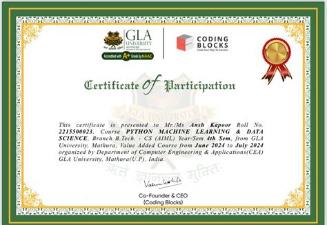 Ansh Kapoor On Linkedin Internship Python Machinelearning