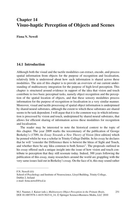 Pdf Visuo Haptic Perception Of Objects And Scenes