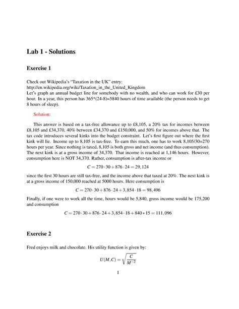 Lab 1 Solutions Tutorial Lab 1 Solutions Exercise 1 Check Out