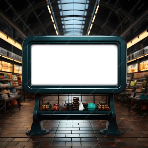Premium Psd Psd Supermarket Indoor Signboard Stand Mockup