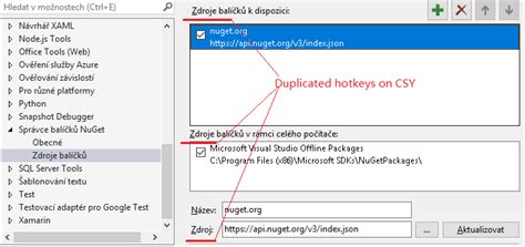 Csy Duplicated Hotkeys Show In “options Nuget Package Manager