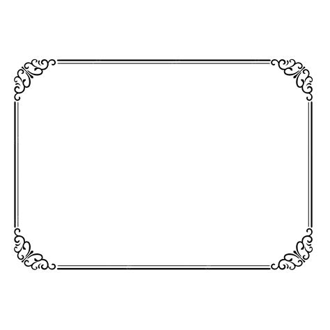 Rectangle Border Corner Black Ornate 2 Lines Rectangle Border Borders