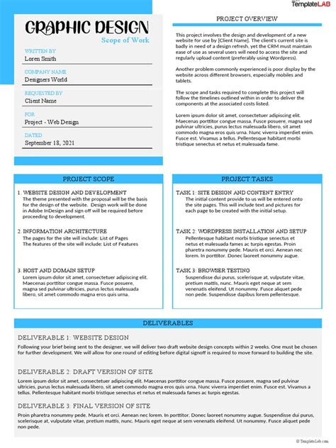 Graphic Design Scope Of Work Template Pdf