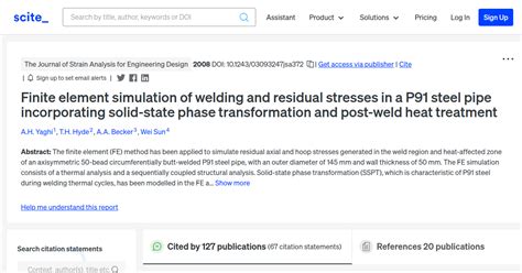 Finite Element Simulation Of Welding And Residual Stresses In A P91
