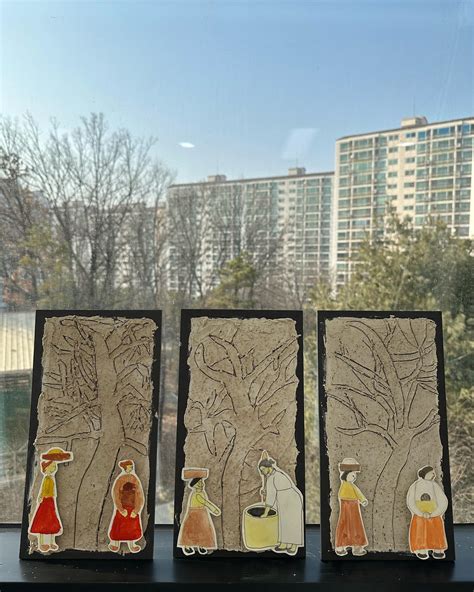 초록미술 2023년 새학기😃 정신없이 바빠도 아이들 작품보고 힐링하는 선물같이 넘 이쁜 그림들🤎 박수근 봄을기다리는나목 나무와두여인 새학기 적응도 미술에서