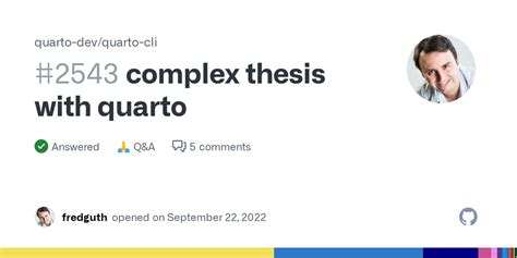 Complex Thesis With Quarto Quarto Dev Quarto Cli Discussion GitHub