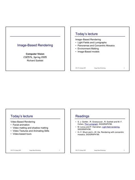 Pdf Image Based Rendering Courses Cs Washington Edu Facial Animation Video Matting And