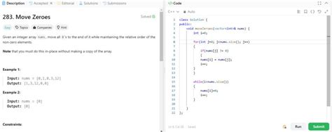 Leetcode Cplusplus Dsa Movezeroes Arrays Techjourney Sahid Khan