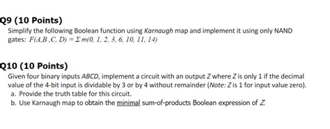 Solved Points Simplify The Following Boolean Chegg