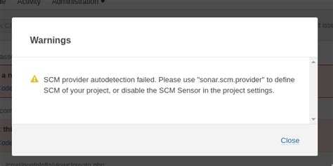 Sonarqube The “scm Provider Autodetection Failed” Error