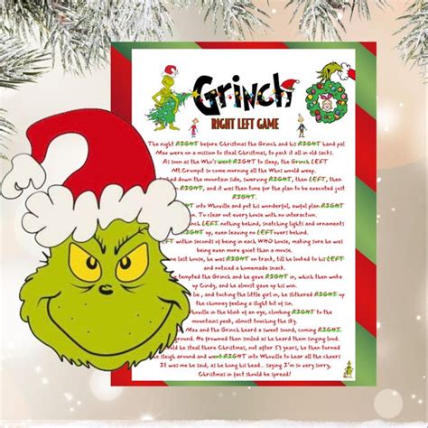 printable left right game grinchmas etsy