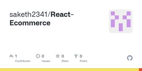 GitHub Saketh React Ecommerce