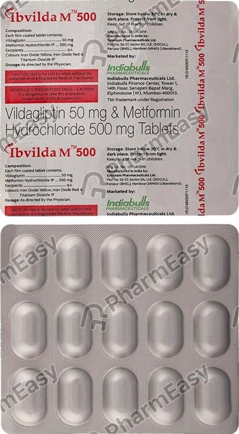 Ibvilda M 500mg Strip Of 15 Tablets Uses Side Effects Price And Dosage