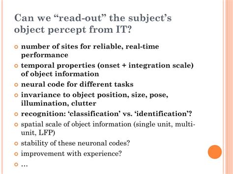 ppt fast readout of object identity from macaque inferior tempora
