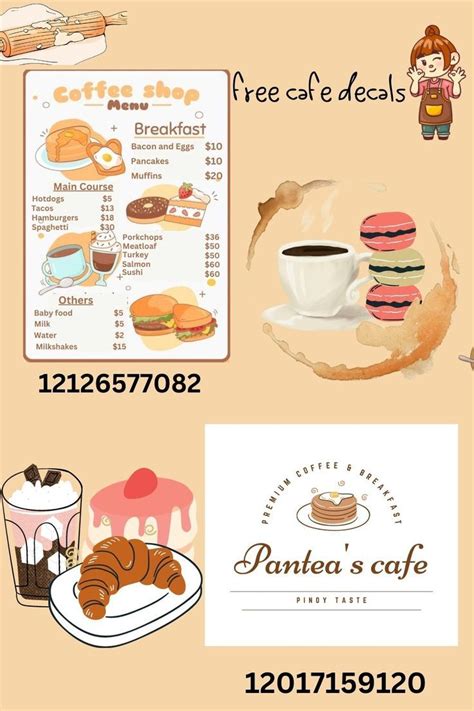 Bloxburg Bakery Menu Decals Artofit