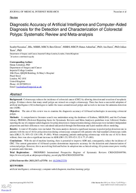 Pdf Diagnostic Accuracy Of Artificial Intelligence And Computer Aided