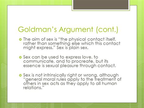 Goldmans Plain Sex Argument Ppt Video Online Download
