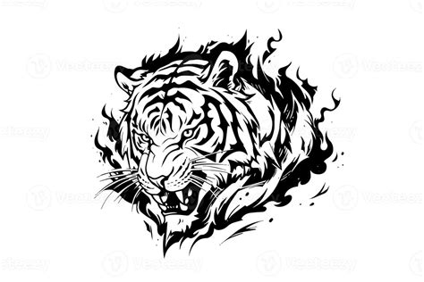 Tiger Mascot Tattoo Design Vector Illustration