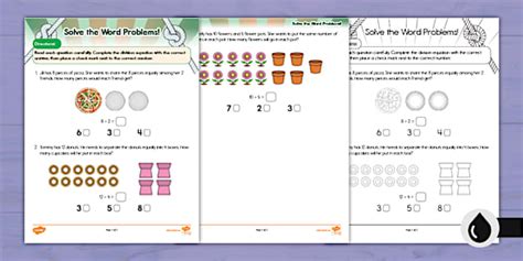 Solving Division Word Problems Activity Sheet Teacher Made