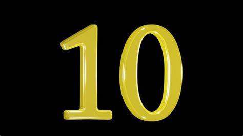 Gold 3d Number 10 Animation On Black Background Seamless Looping