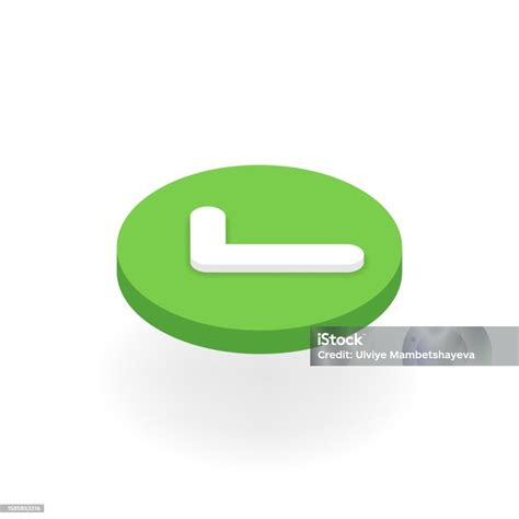 아이소메트릭 확인 표시 버튼 3d 틱 아이콘입니다 예 왼쪽 상단 시야각에서 녹색 원으로 표시하십시오 올바른 동의 확인 승인 Ui 인포그래픽 웹사이트 앱 사용에 대한 확인