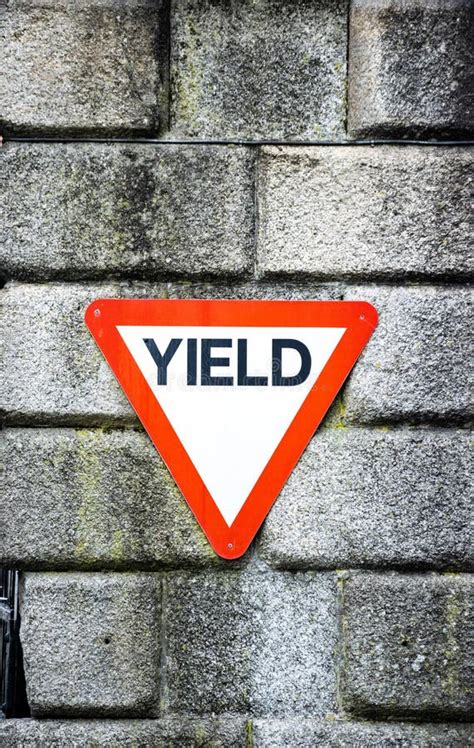 Yield Triangle Traffic Sign Stock Image Image Of Outdoors Give 50694333