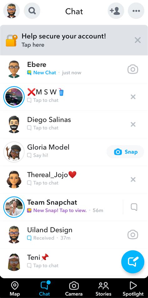 Snapchat Chatting Flow