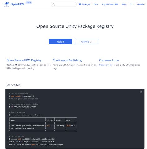 Openupm Upm Registry With Automatic Build Pipelines Unity Engine
