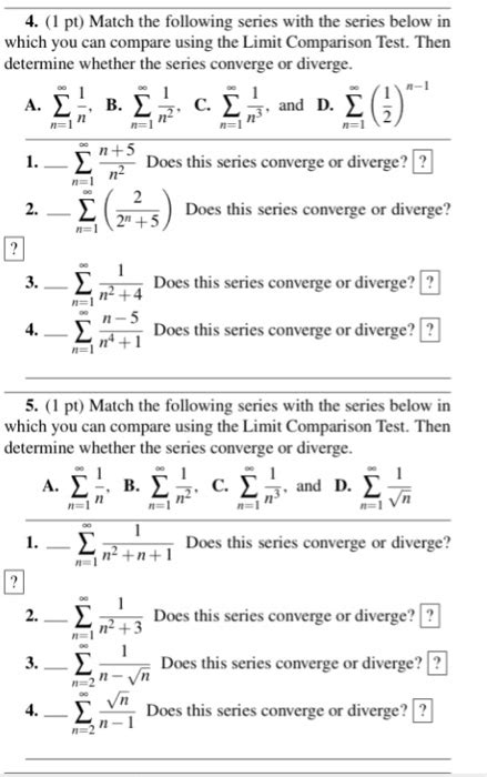 solved 4 match the following series with the series below