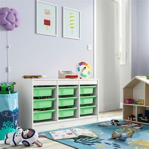 Trofast Storage Combination With Boxes Whitelight Green 99x44x56 Cm