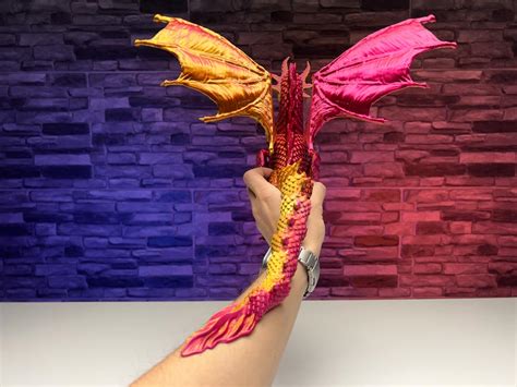 3d Printed Dragon With Wings Epic Articulated Model Stl For Download