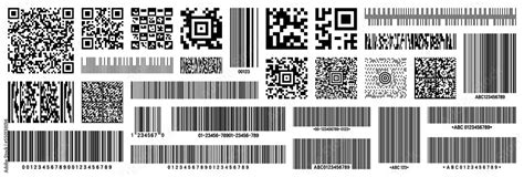 Set Of Product Barcodes And QR Codes Identification Tracking Code Serial Number Product ID