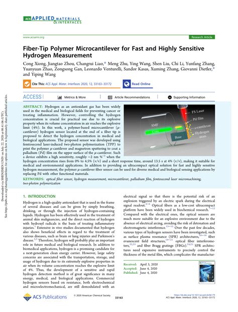 Pdf Fiber Tip Polymer Microcantilever For Fast And Highly Sensitive