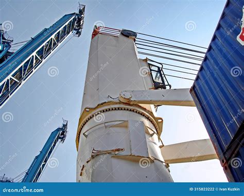 Special Machines A Heavy Forklift With A Special Attachment Used For