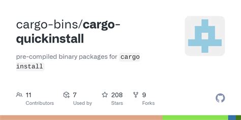 Github Cargo Bins Cargo Quickinstall Pre Compiled Binary Packages For Cargo Install
