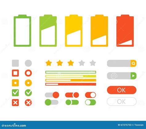 Different Interface Design Flat Design Stock Vector Illustration Of Charge Design