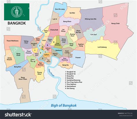 Bangkok Administrative Political Map Flag Stock Vector Royalty Free 1667752126 Shutterstock